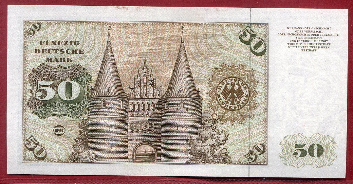 Western Germany FRG Bundesrepublik Deutschland 50 DM Banknote 1977 Ser ...