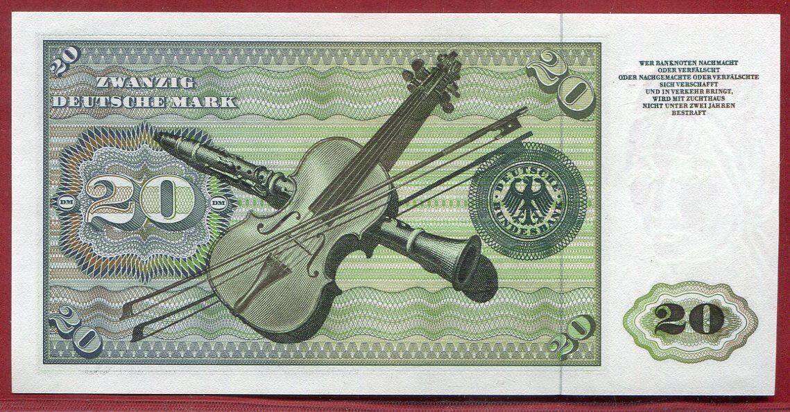 Western Germany FRG Bundesrepublik Deutschland 20 DM Banknote 1960 Ser ...