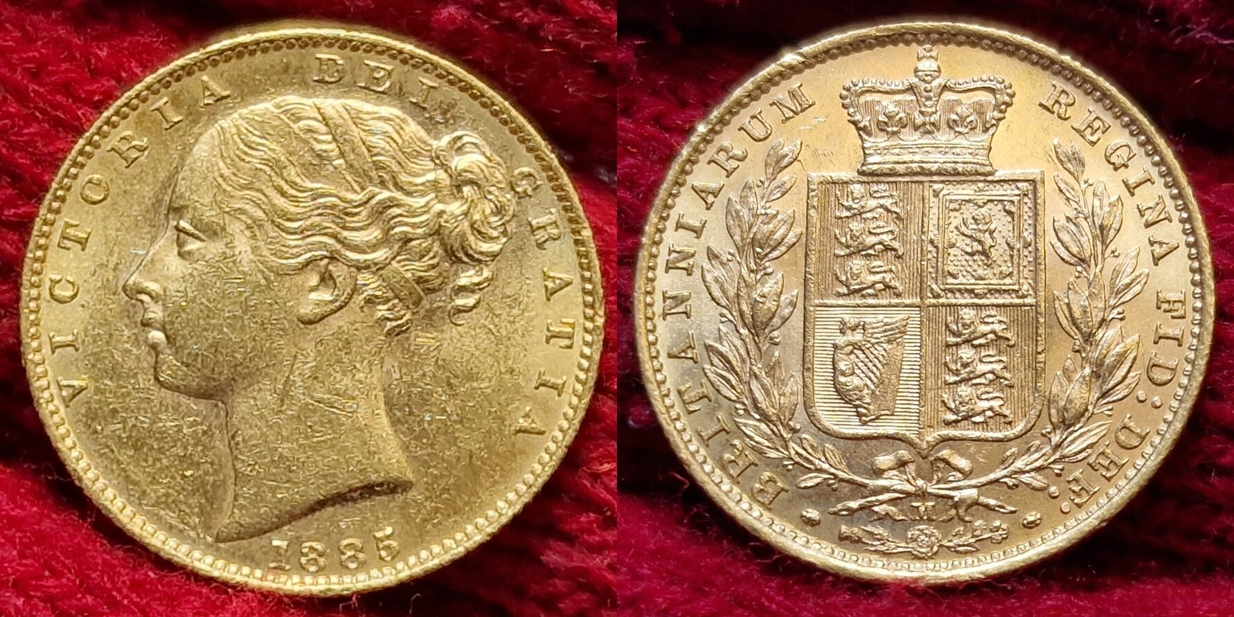 Australien Australia Sovereign 1885 M Queen Victoria 1858 - 1901 Shield ...