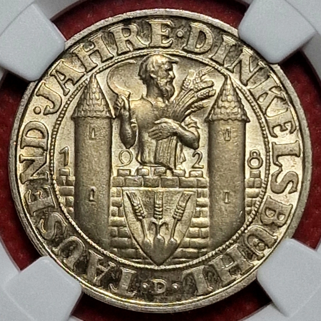 Weimarer Republik Germany 3 Mark 1928 D Dinkelsbühl 1000 Jahrfeier Only ...