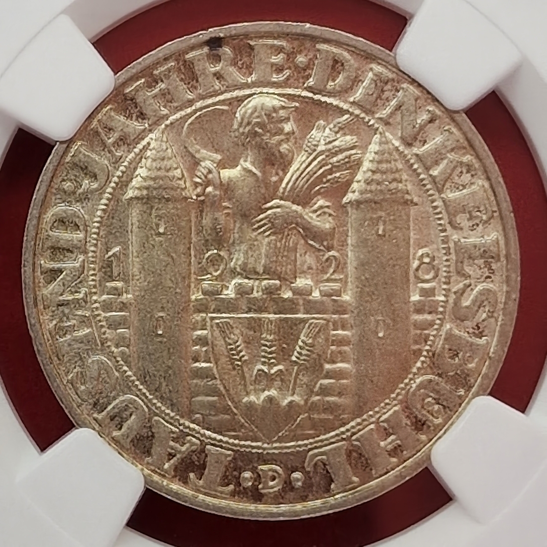 Weimarer Republik Germany 3 Mark 1928 D Dinkelsbühl 1000 Jahrfeier Only ...