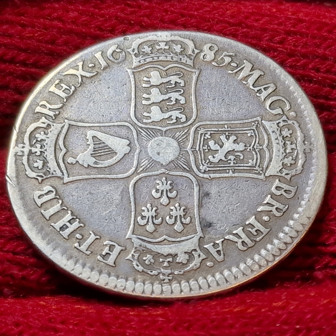 England Half Crown Halfcrown 1/2 Crown 1685 James II. Jacobus f-vf | MA ...