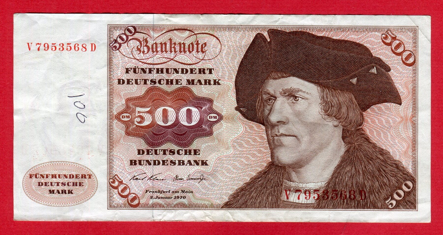 Bundesrepublik Deutschland 500 DM Deutsche Mark 1970 Burg Eltz ...