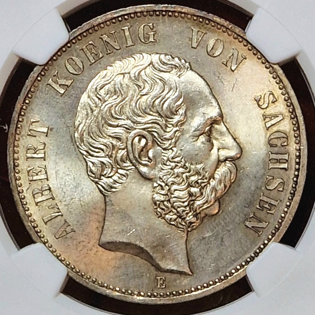 Germany Deutschland Sachsen Saxony 5 Mark 1898 E König King Albert 1873 ...