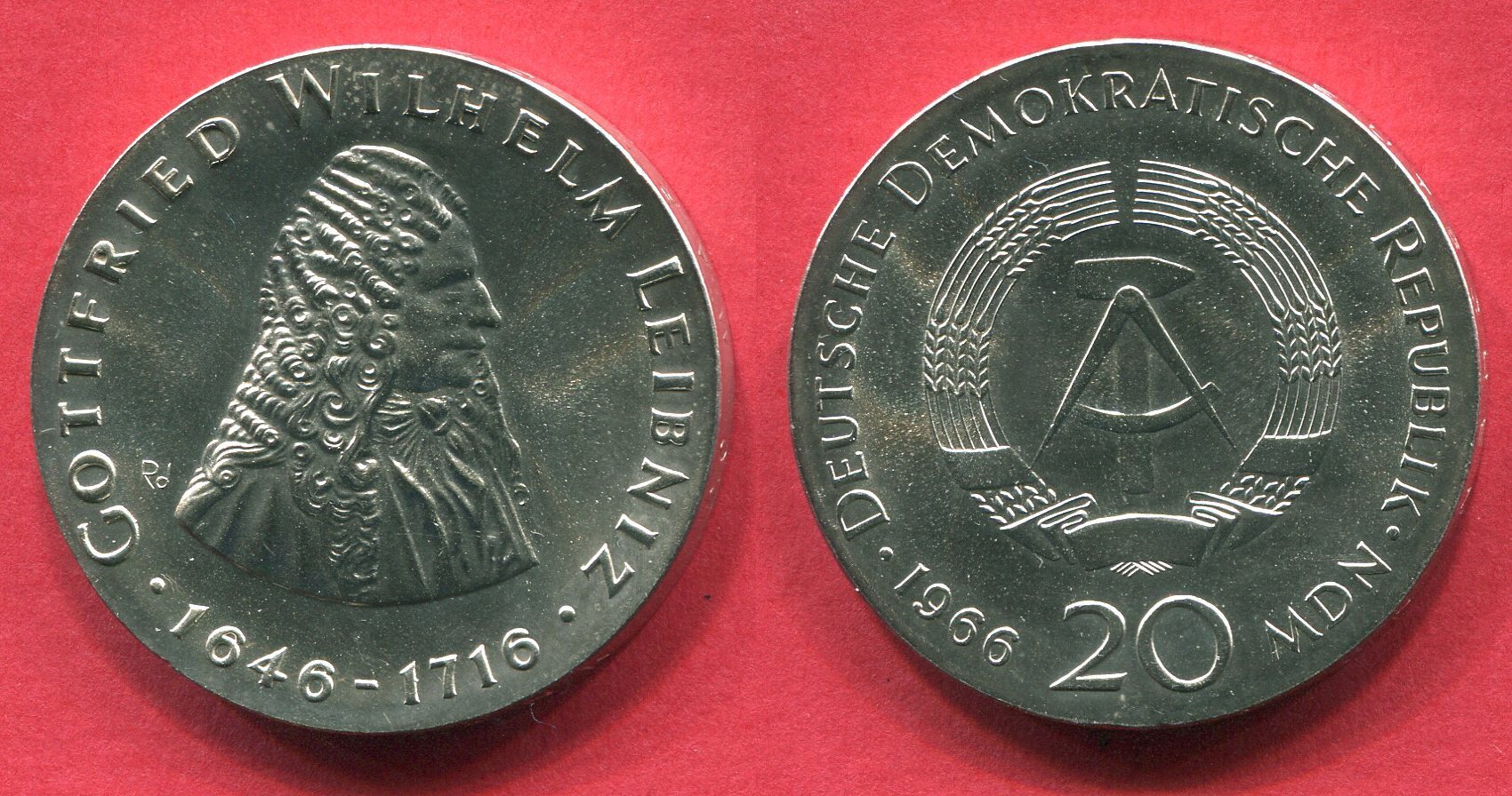 DDR Deutsche Demokratische Republik 20 Mark Silbergedenkmünze 1966 250 ...