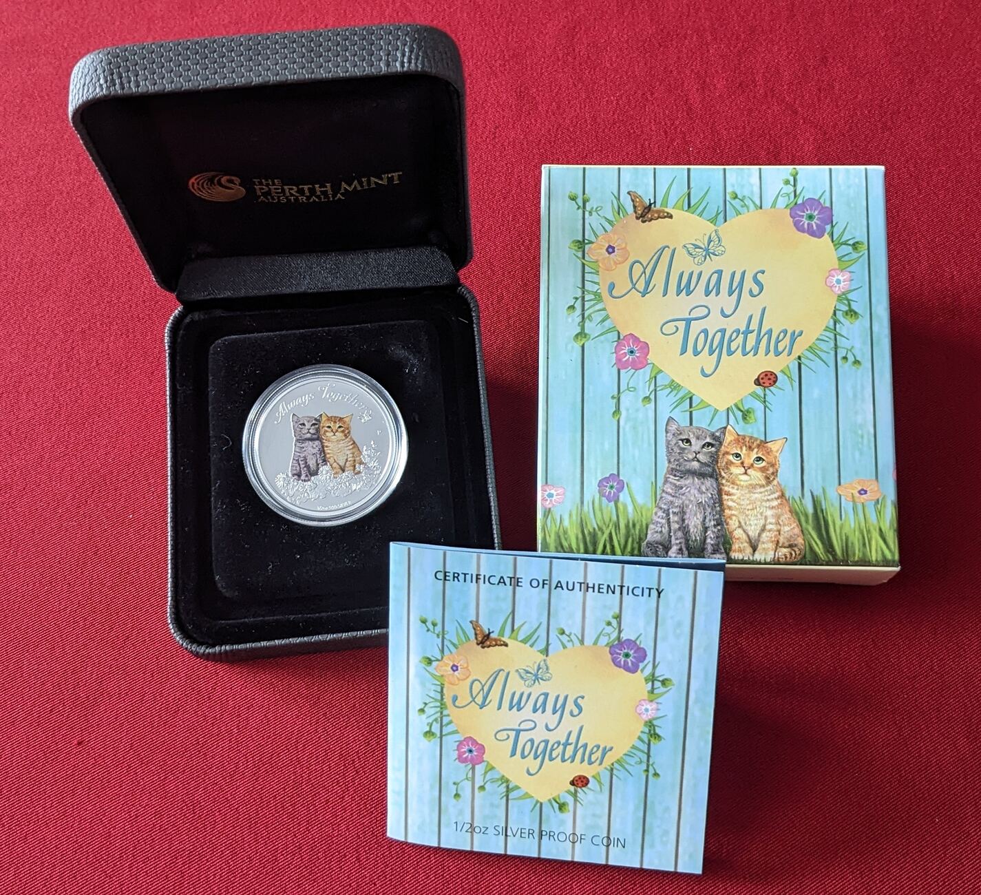 Tuvalu 50 Cent Silbermünze mit Farbapplikation 2015 Always Together ...