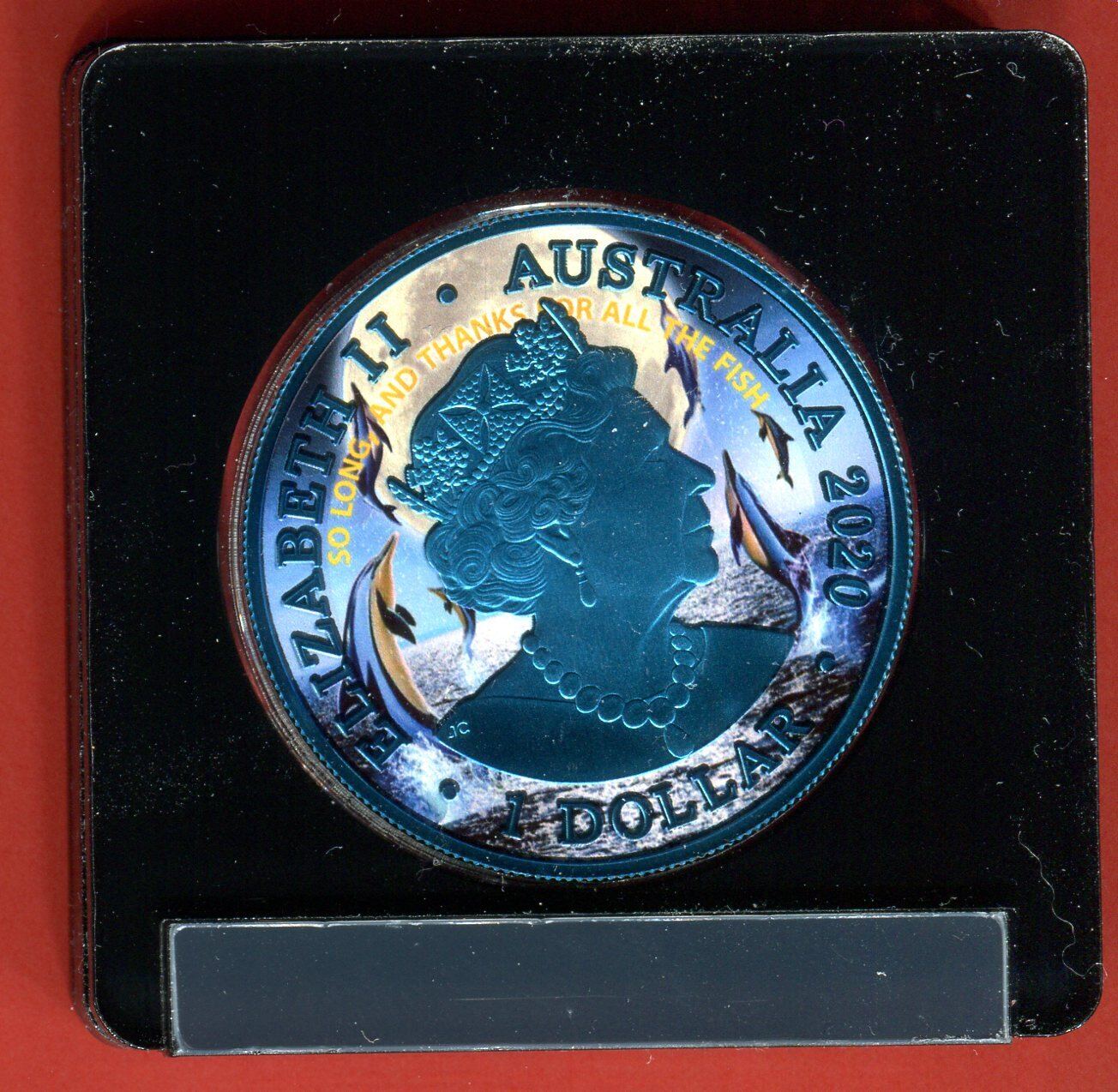 Australien 1 Dollar Farbmünze 2020 Spoinner Dolphin - 1 oz Silver Coin - Limited Edition ...