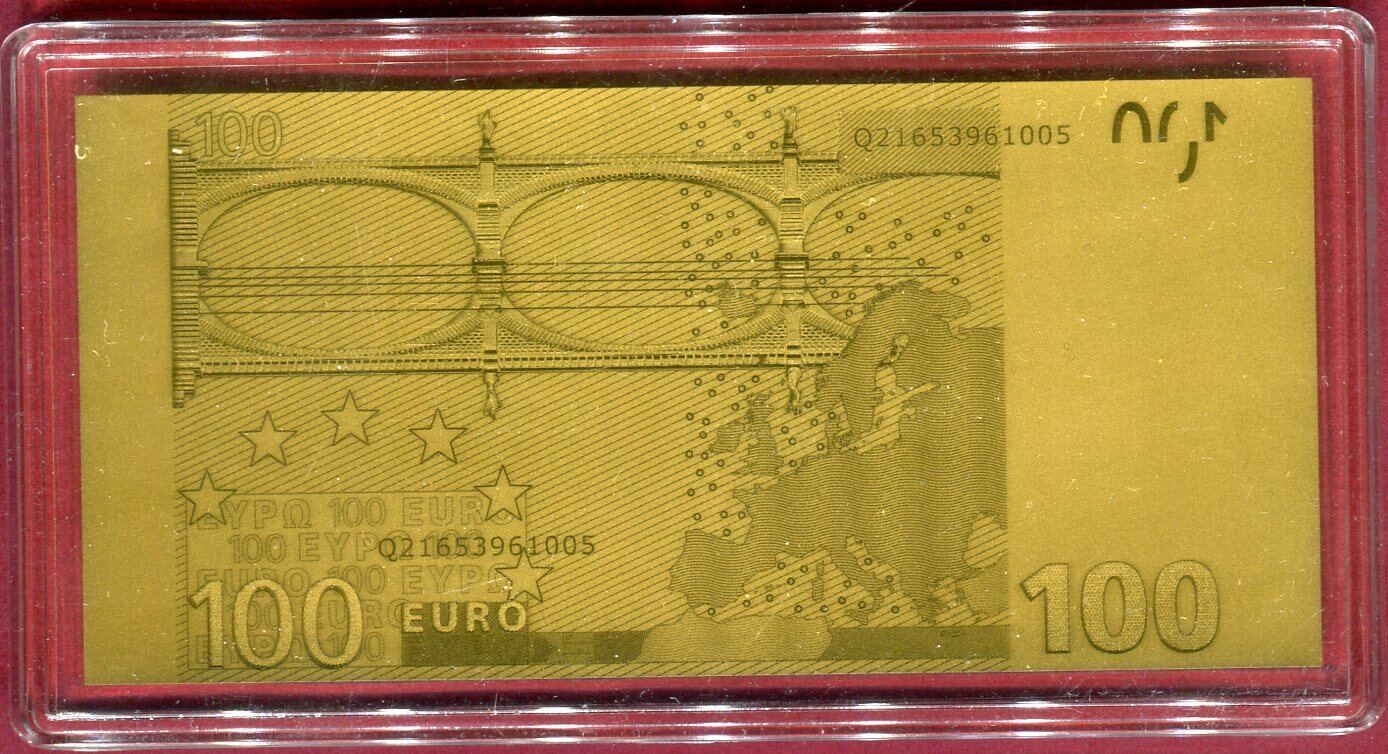Europäische Union 0,5 Gramm Goldnote 100 Euro Banknote Gold with ...
