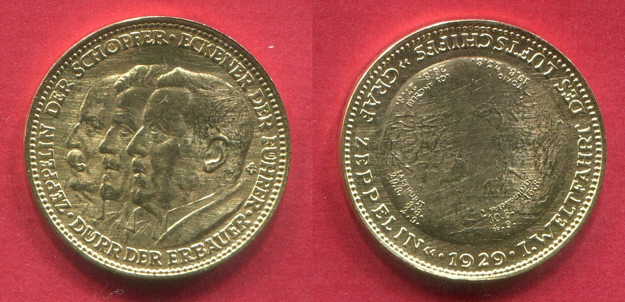 Deutschland Weimarer Republik Germany Goldmedaille Gold Zeppelin ...