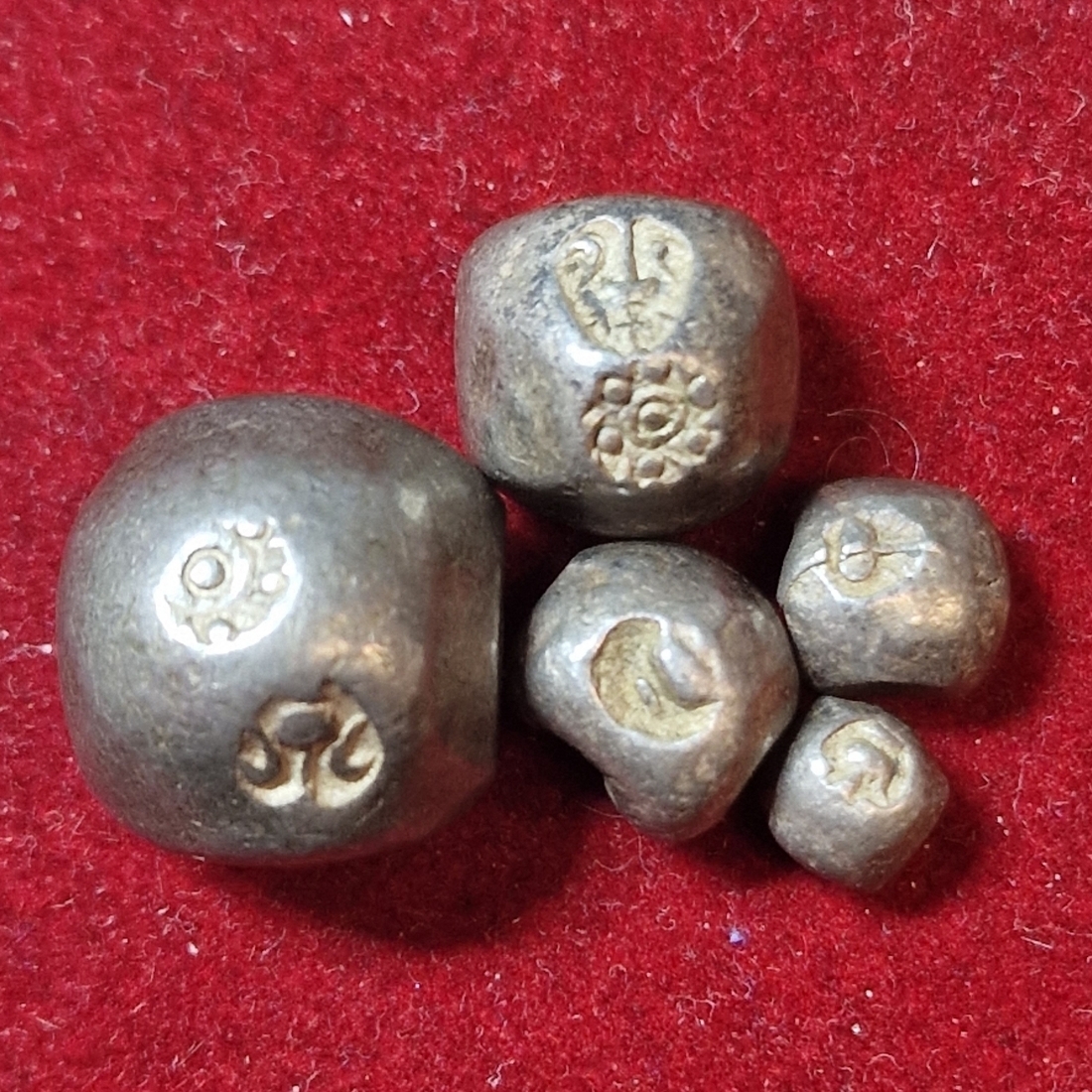 Siam Thailand Set 1 Baht, 1/2, 1/4, 1/8, 1/16 5 Coins o. J. ND 19. Jhdt ...