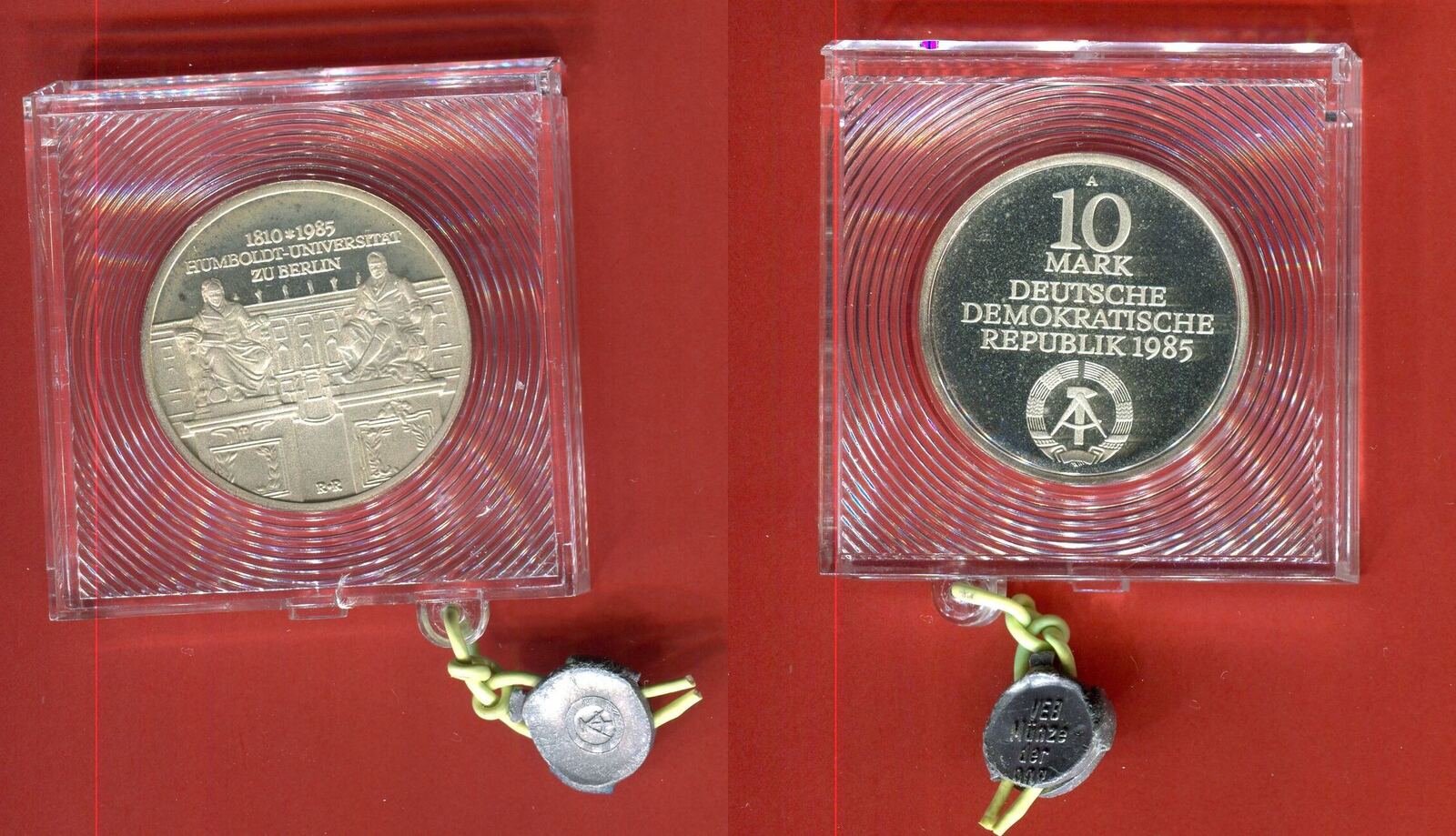 DDR 10 Mark Silbergedenkmünze 1985 175 Jahre Humboldt-Universität ...