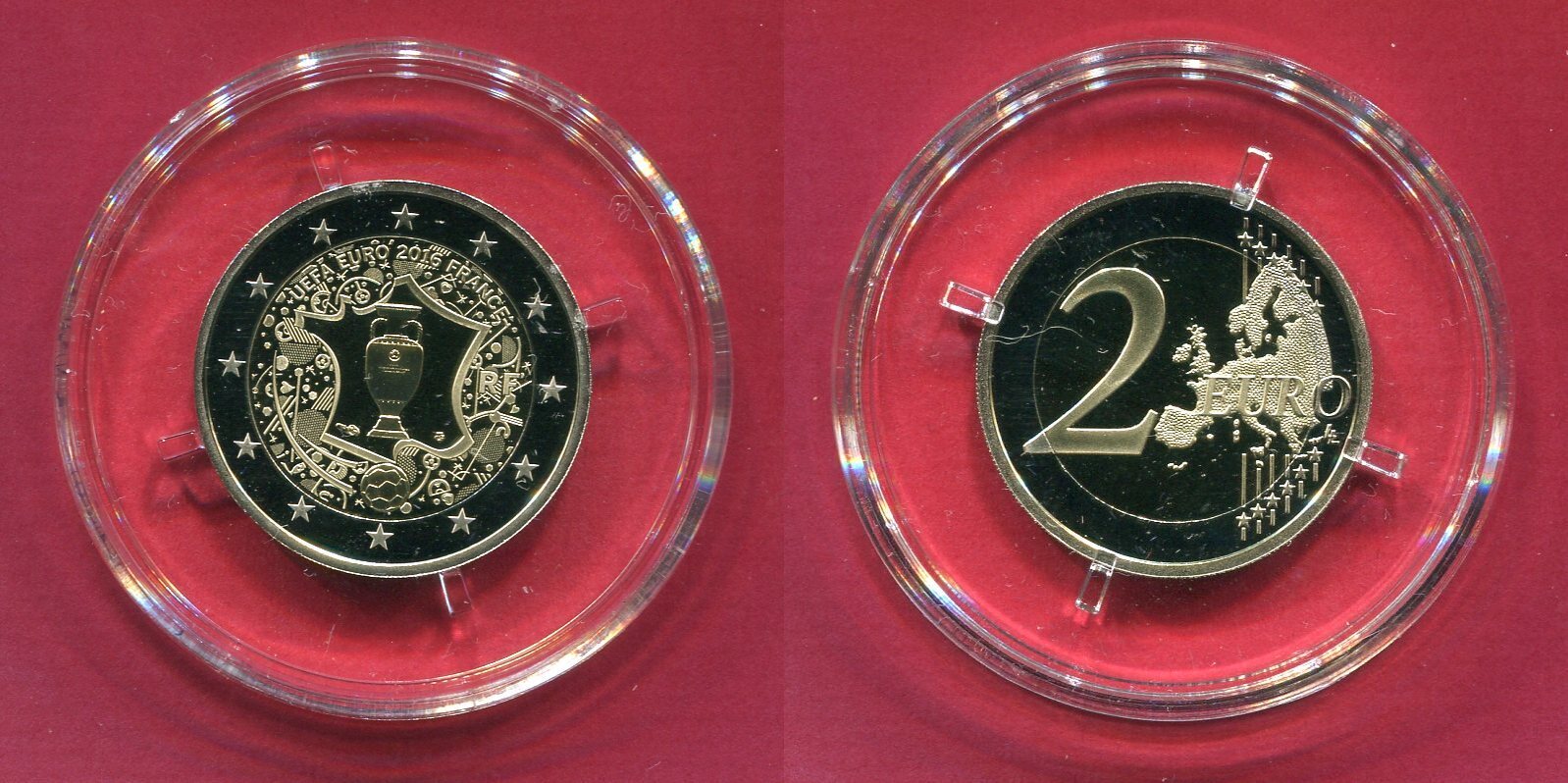 Frankreich 2 Euro Fußball-Europameisterschaft 2016 proof in capsule ...