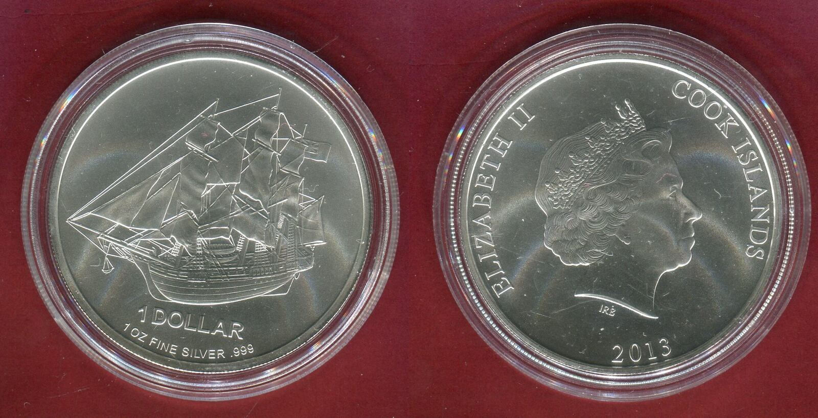 Cook-Inseln, Cook Islands 1 Dollar 2013 Bounty BU with capsule | MA-Shops