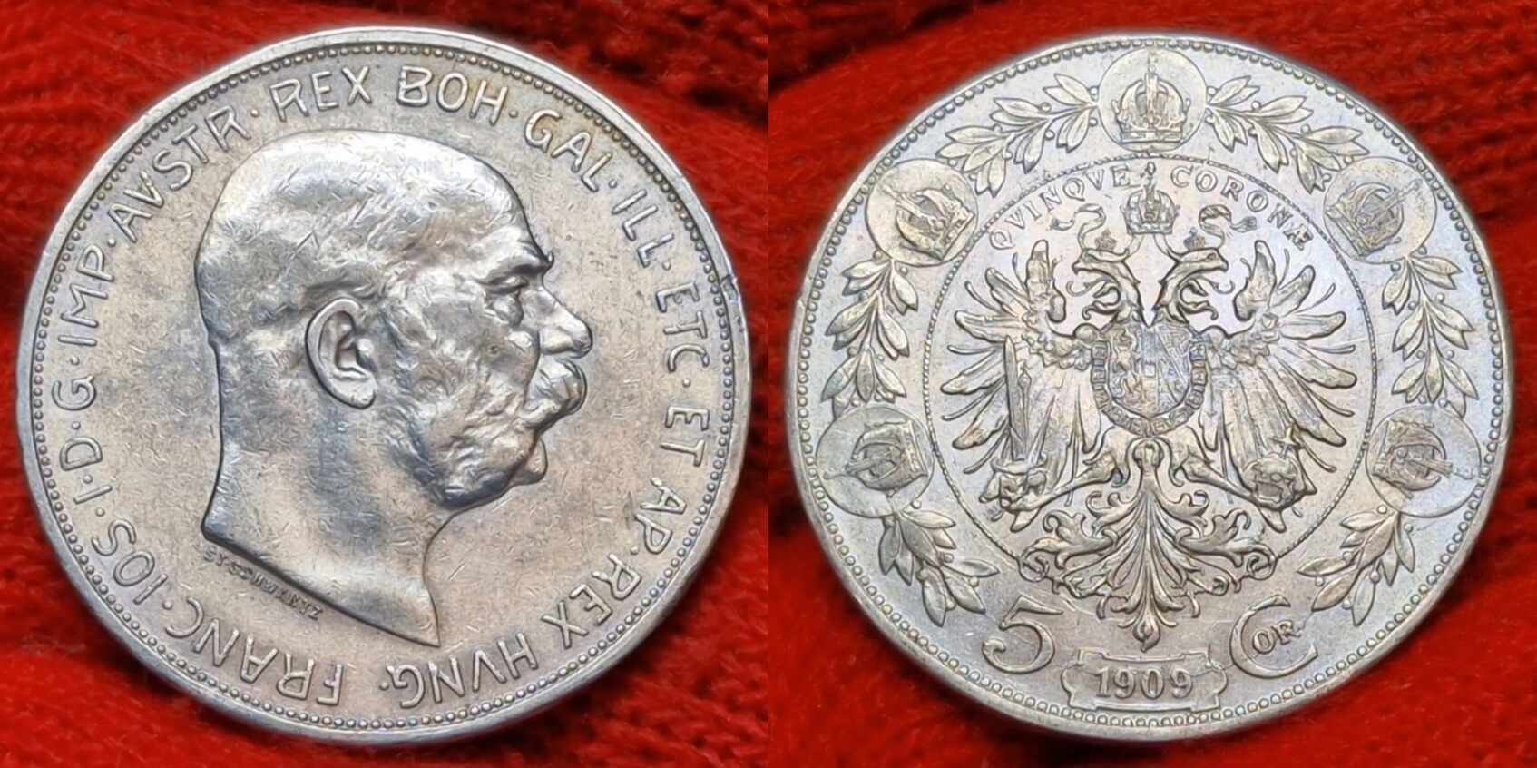 Österreich Austria 5 Corona Kronen 1909 Franz Josef I. 1848 - 1916 St ...