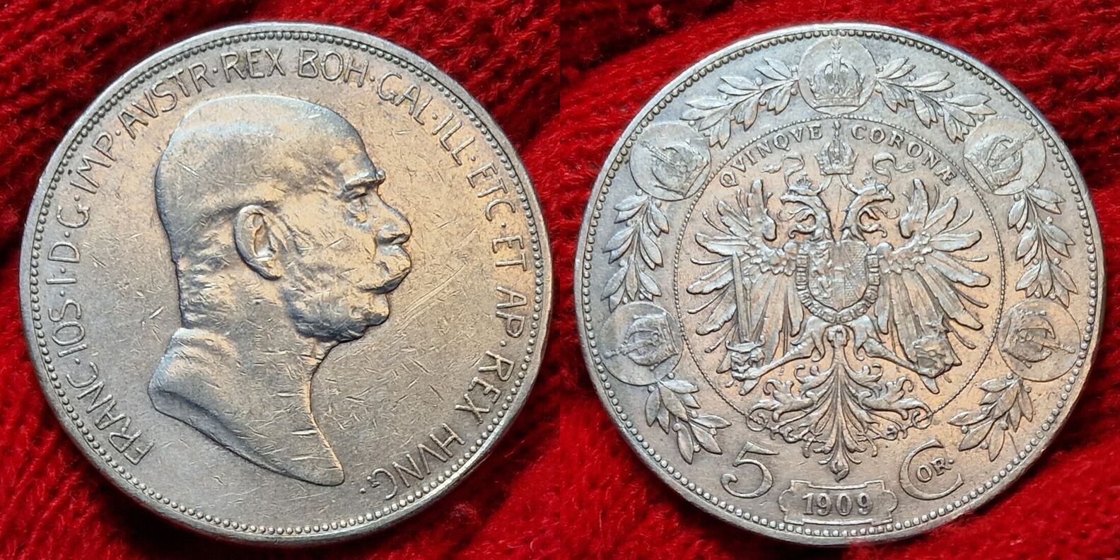 Österreich Austria 5 Corona Kronen 1909 Franz Josef I. 1848 - 1916 St ...