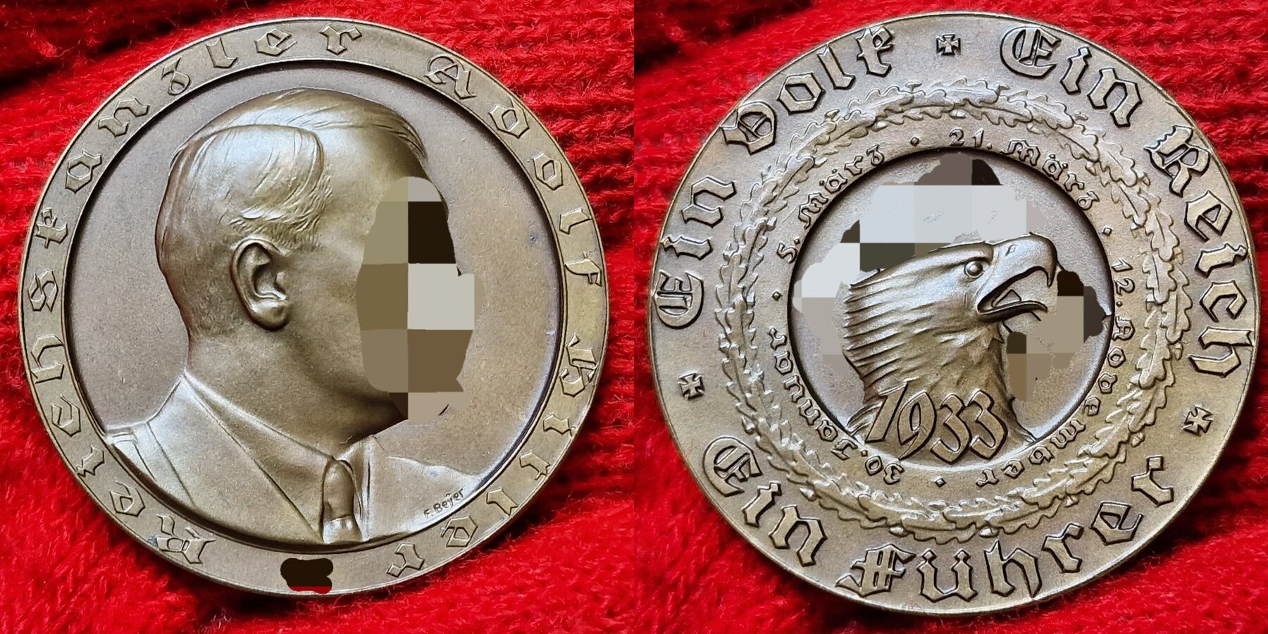 Deutschland Germany 1933 - 1945 Bronzemedaille Auf die politischen ...