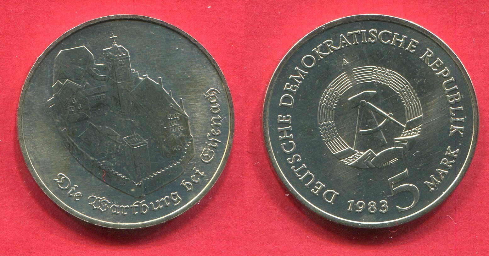 Eastern Germany DDR GDR 5 Mark 1983 Wartburg zu Eisenach Jahrgang ...