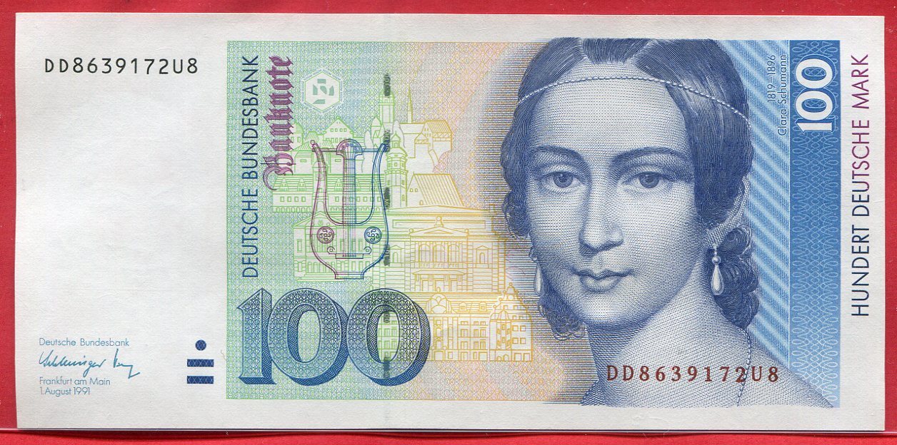 Bundesrepublik Deutschland 100 Deutsche Mark 1991 Clara Schumann ...