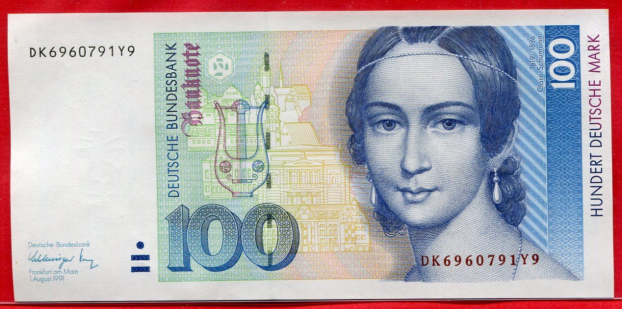 Bundesrepublik Deutschland 100 Deutsche Mark 1991 Clara Schumann ...