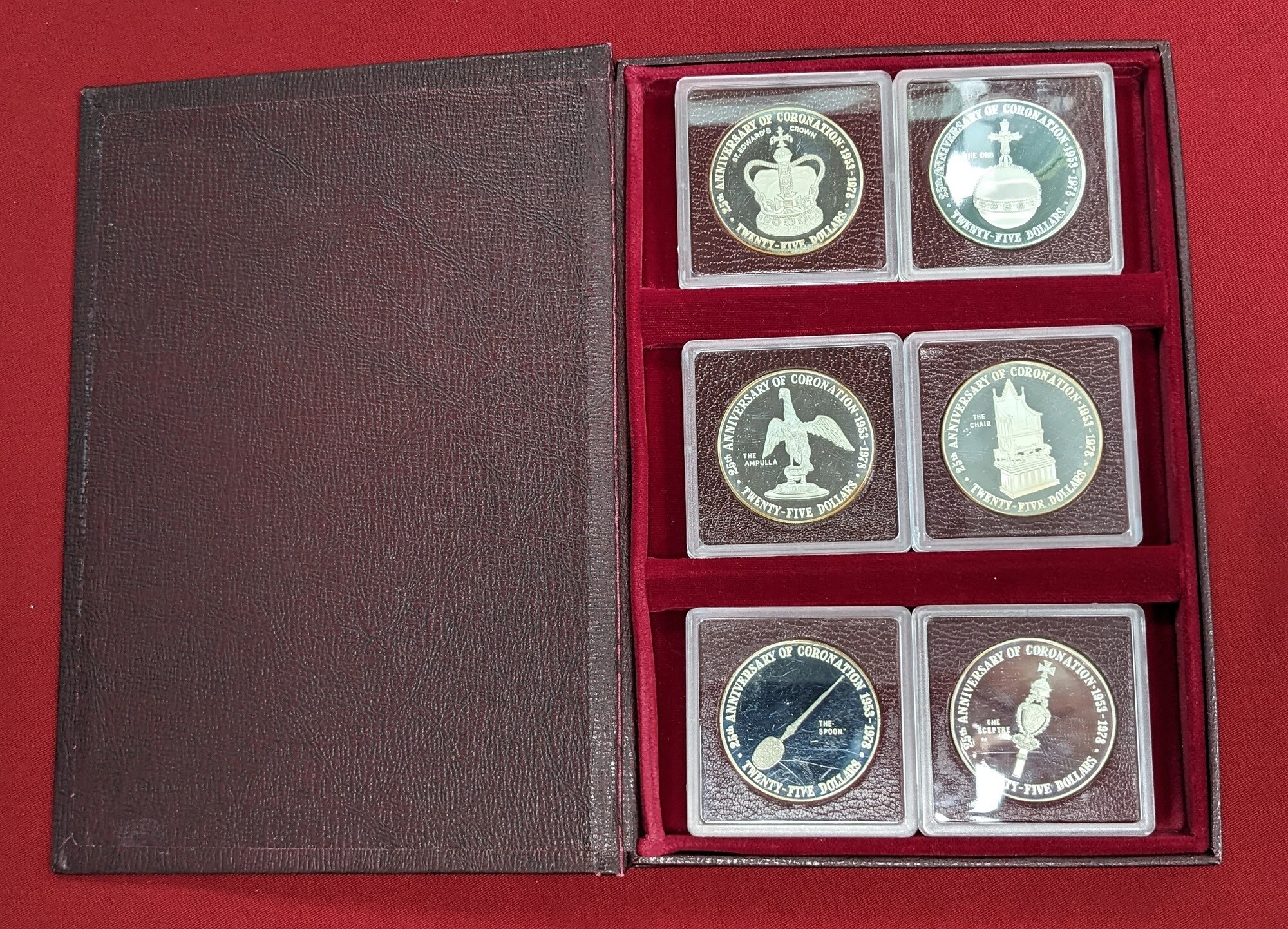 Cayman Inseln 6 x 25 Dollar Silbermünzen - Twenty-Five Dollars 1978 ...