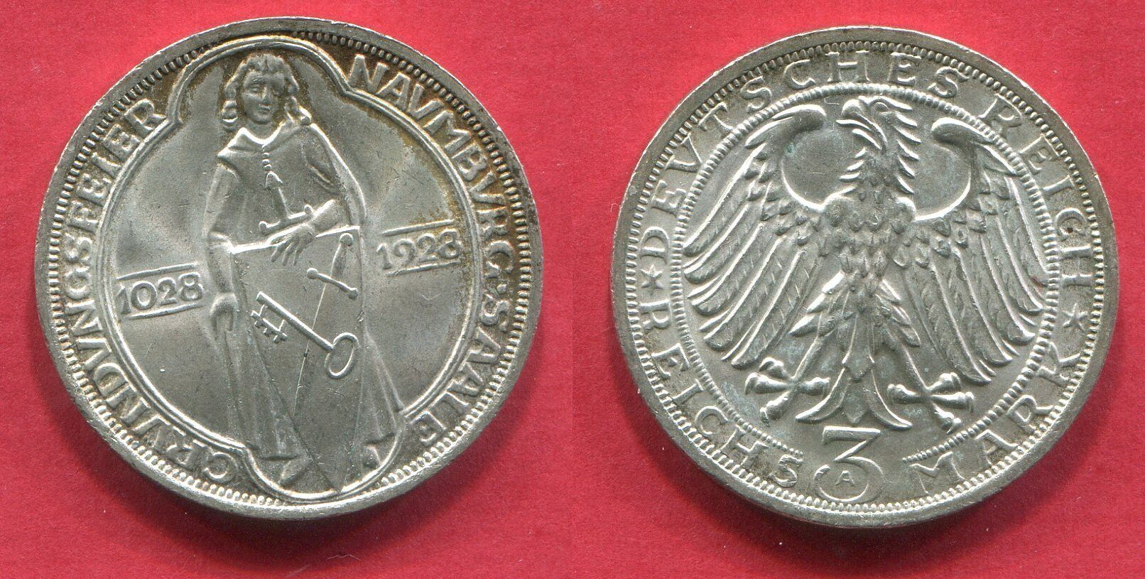 Weimarer Republik Deutschland 3 Mark Silber 1928 A 900 Jahre Naumburg ...
