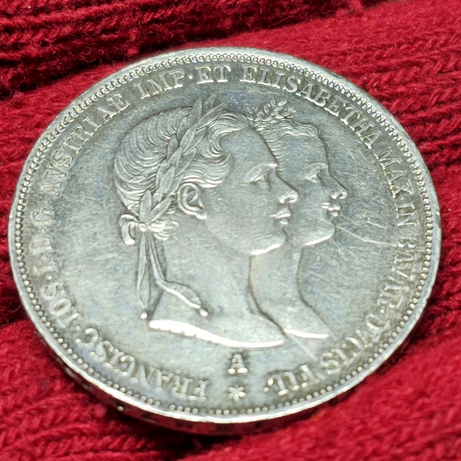 Österreich Austria Kaiserreich 2 Gulden Florin Doppelgulden 1854 Hochzeit von Franz Joseph I ...