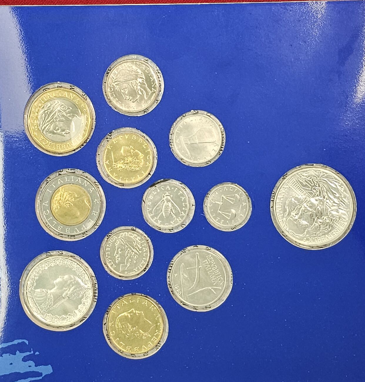 Italy Italien Kursmünzenstz KMS Coin Set 12 Coins 1 - 1000 Lire 1998 ...