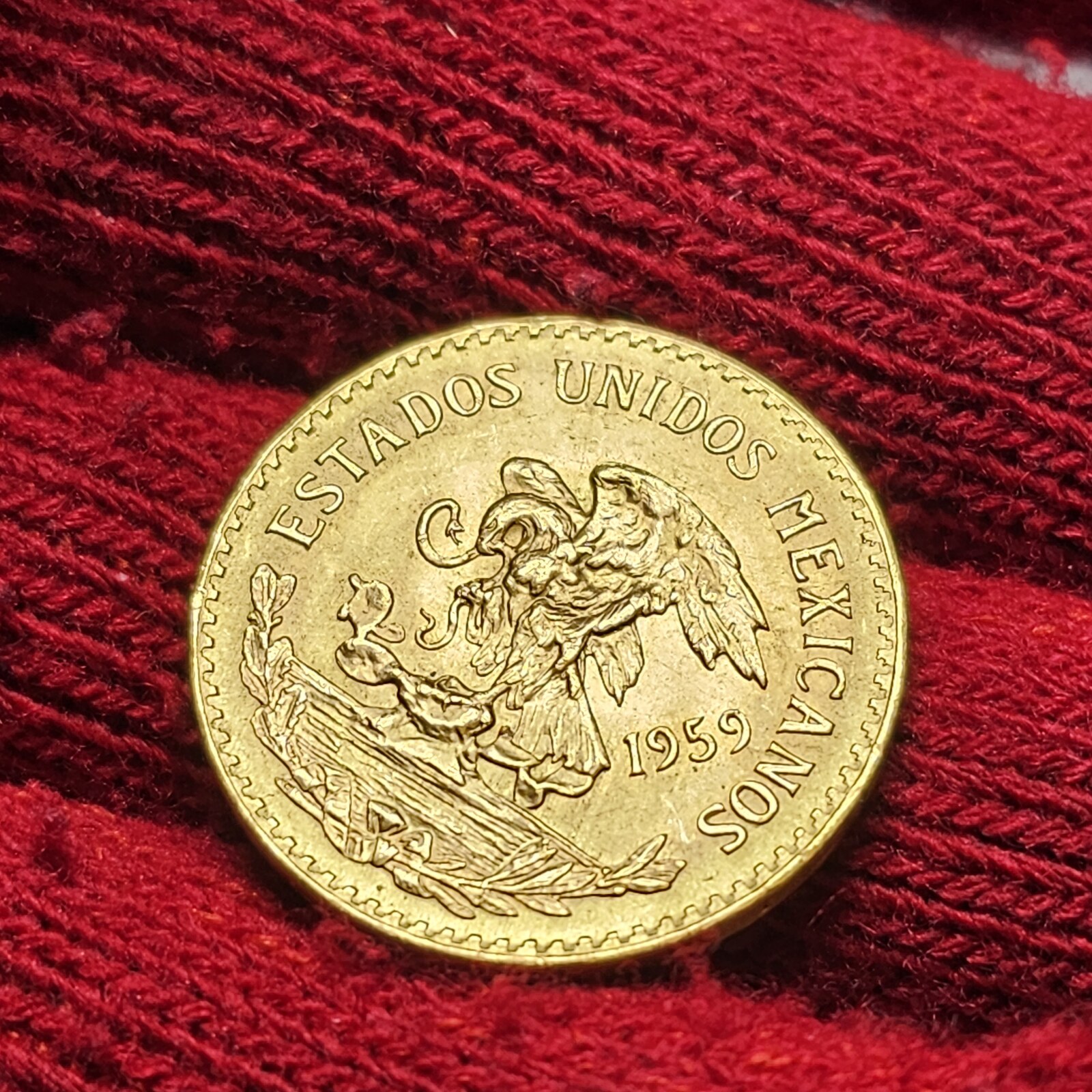 Mexico 20 Pesos Gold 1959 Aztec Calendar Piedra del Sol with value in ...