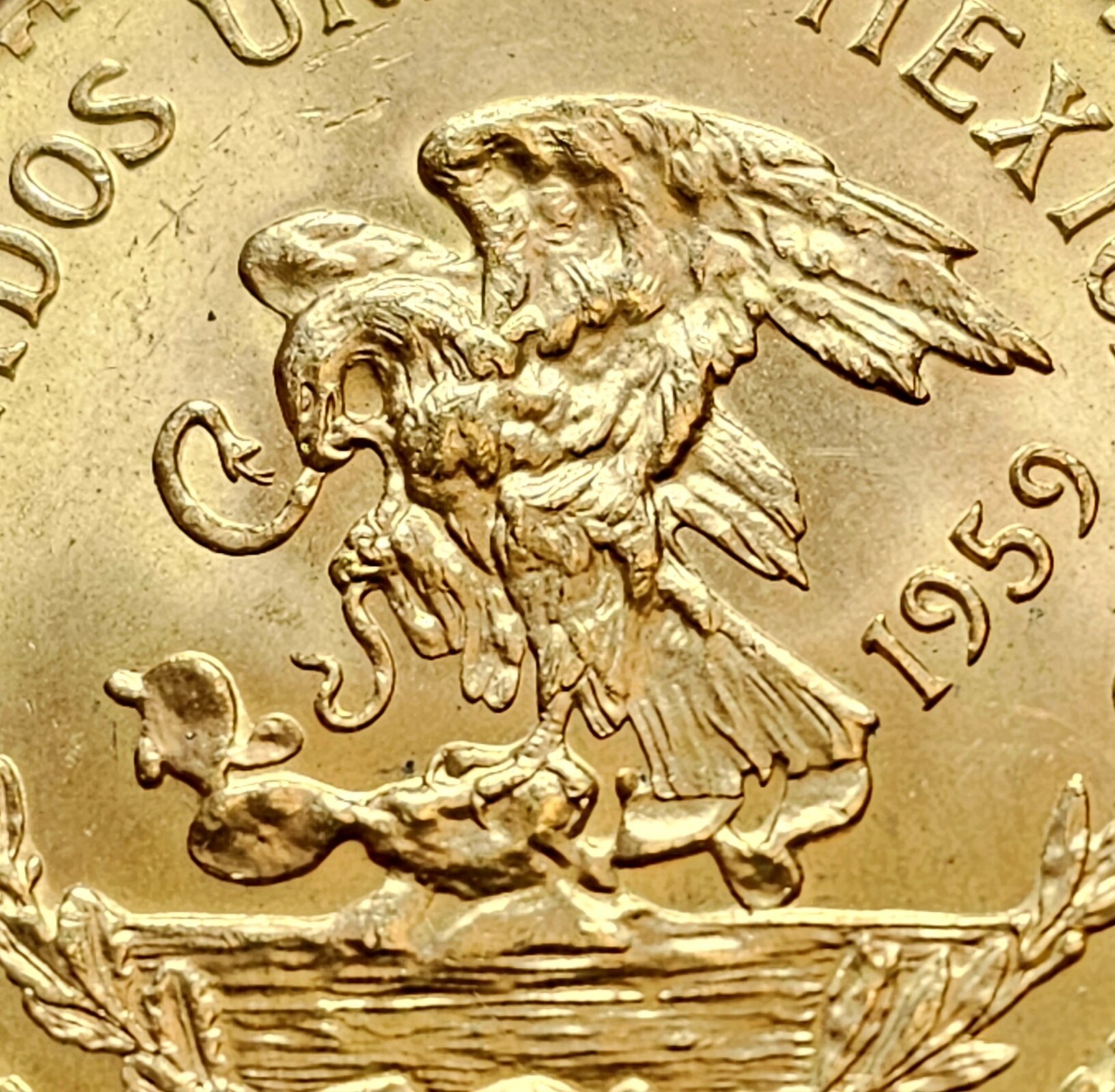 Mexico 20 Pesos Gold 1959 Aztec Calendar Piedra del Sol with value in ...