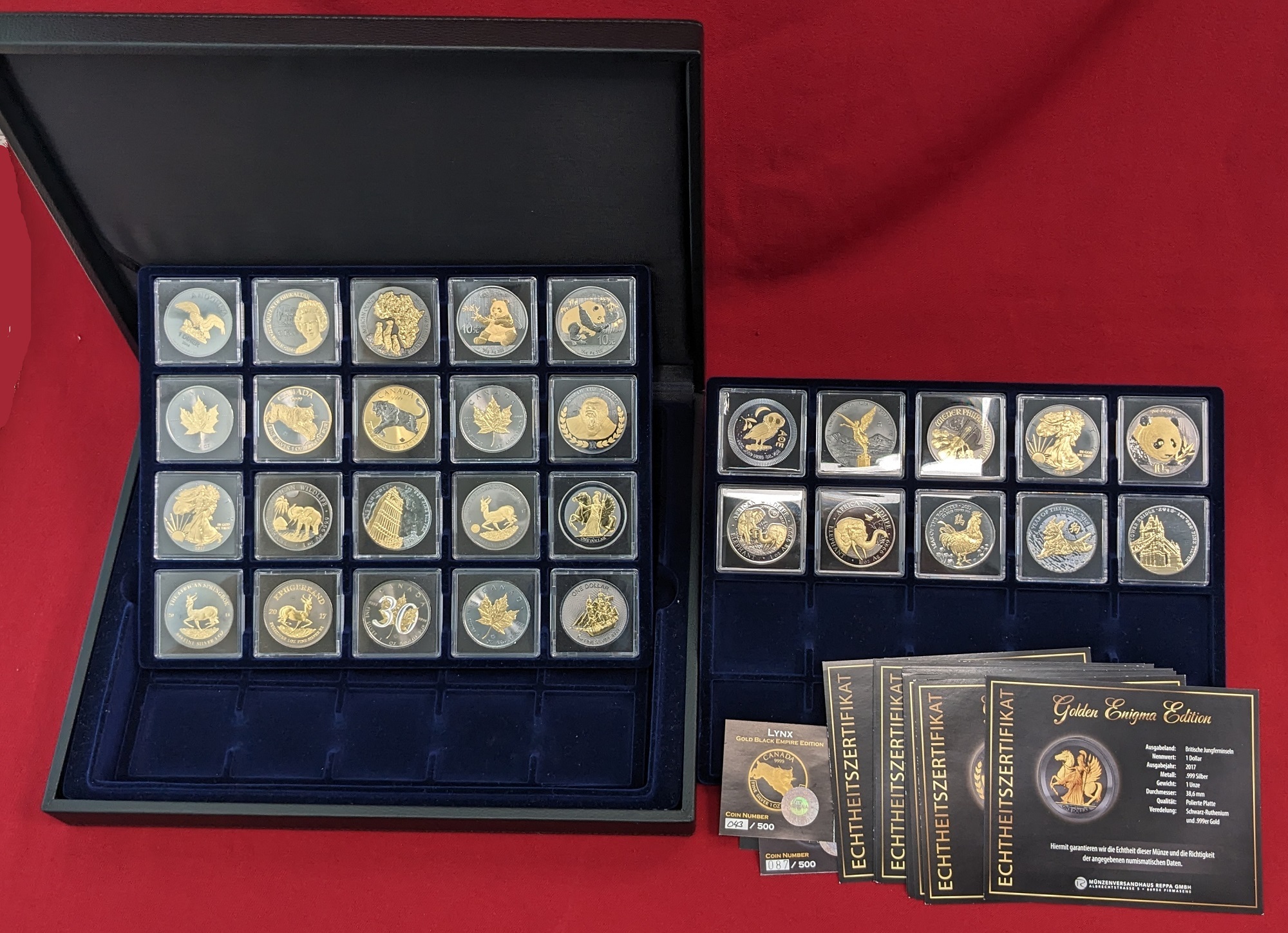 diverse Länder 30 x 1 Unze Silber 2014 - 2018 Golden Enigma Edition ...