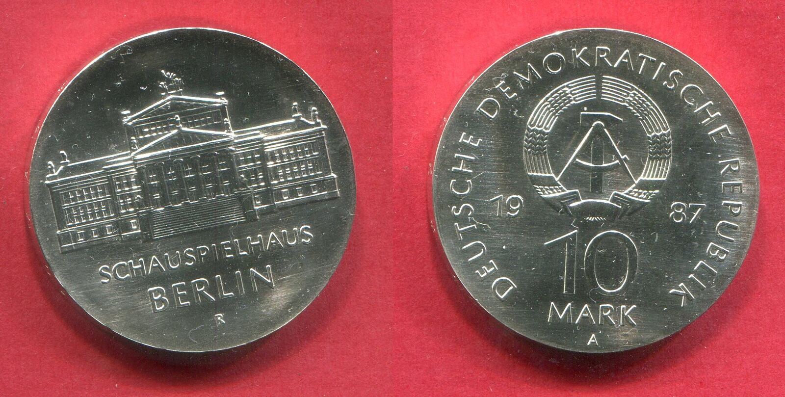 Deutsche Demokratische Republik DDR GDR 10 Mark Silbergedenkmuenze 1987 ...