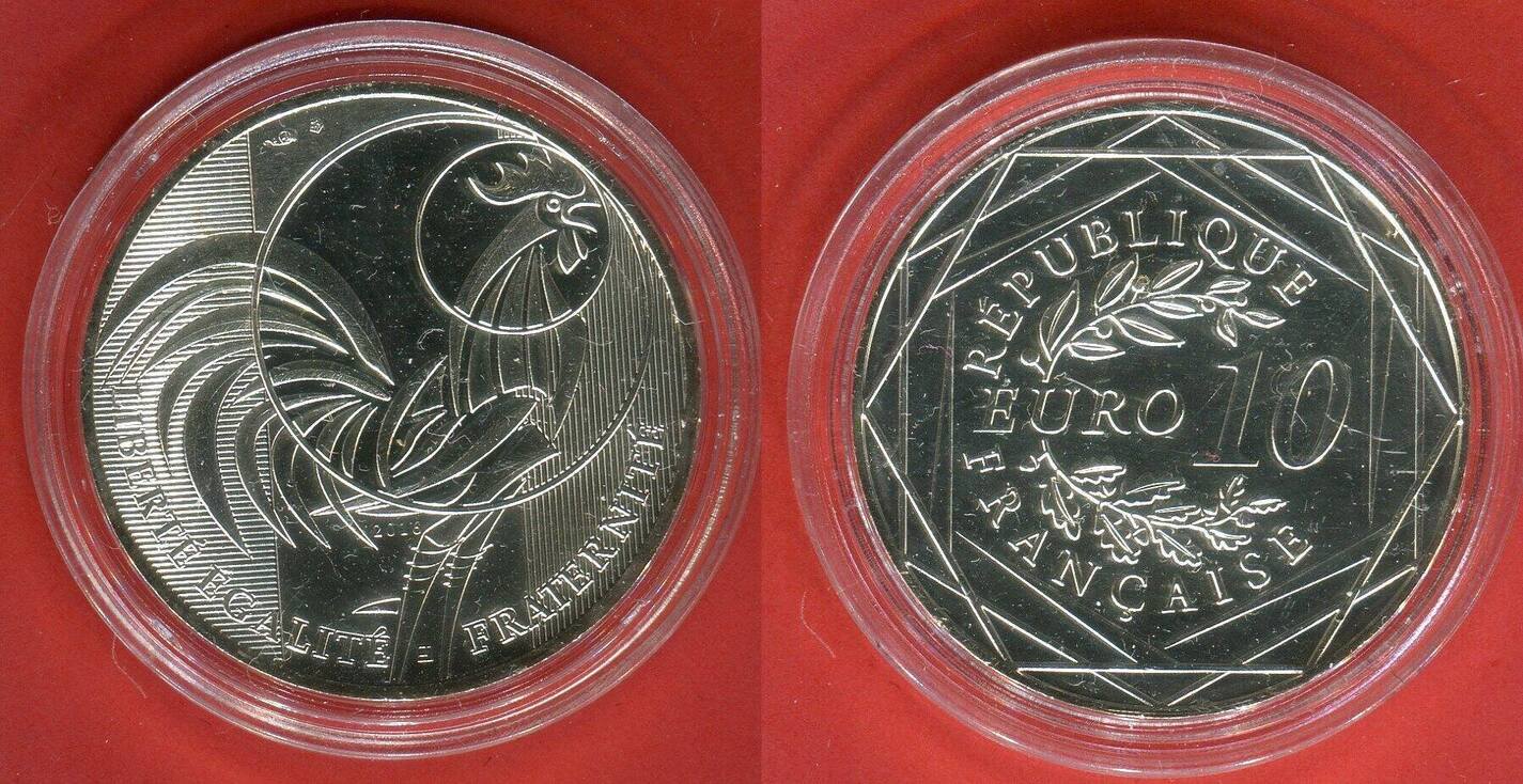 Frankreich 10 Euro Silbermünze 2015 Hahn (Liberté - Egalité ...