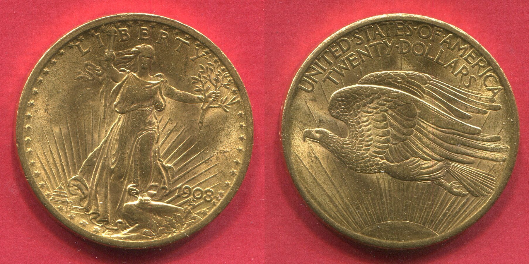 The United States of America USA 20 Dollars Double Eagle 1908 St ...