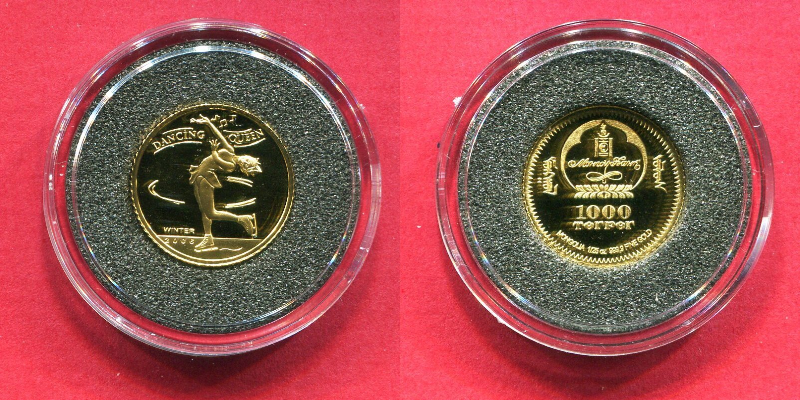 Mongolei 1000 Togrog Minigoldmünze 2006 Eisprinzessin - Dancing-Queen ...