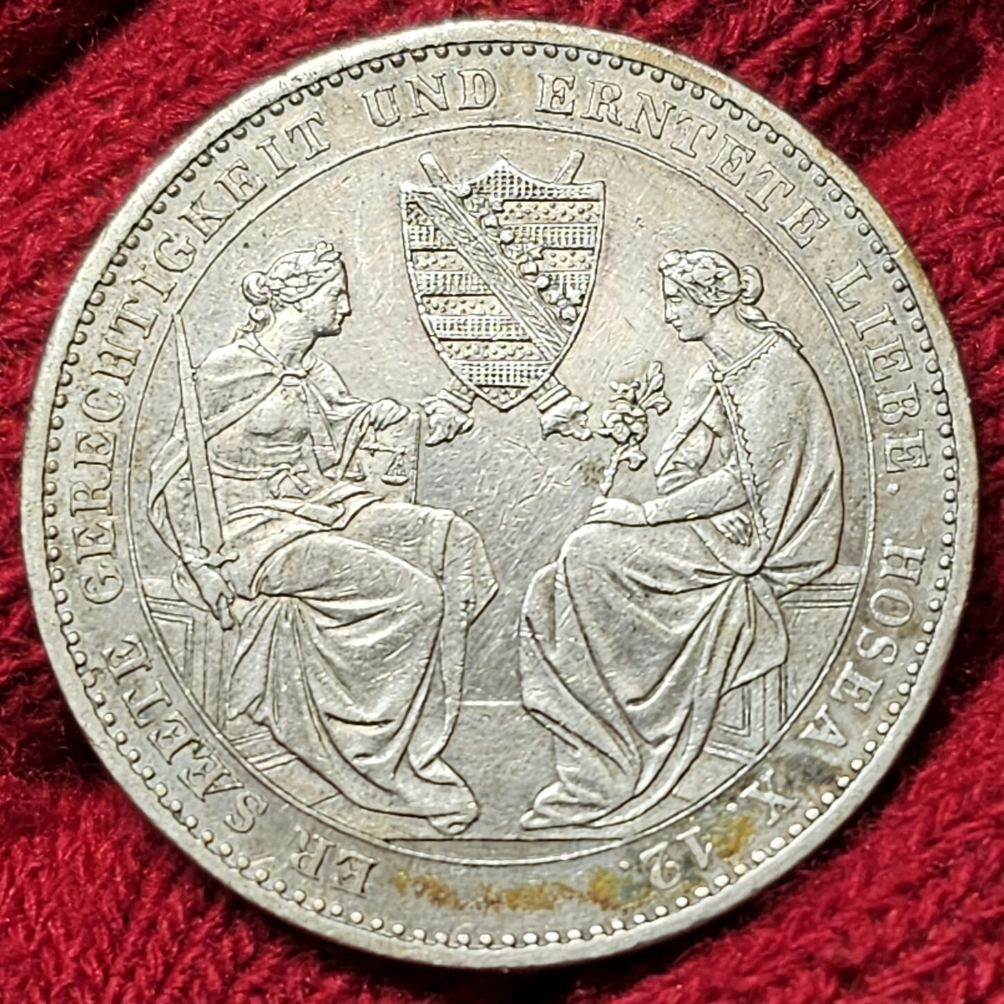 Germany Deutschland Sachsen Saxony Taler 1854 Auf den Tod des Königs ...