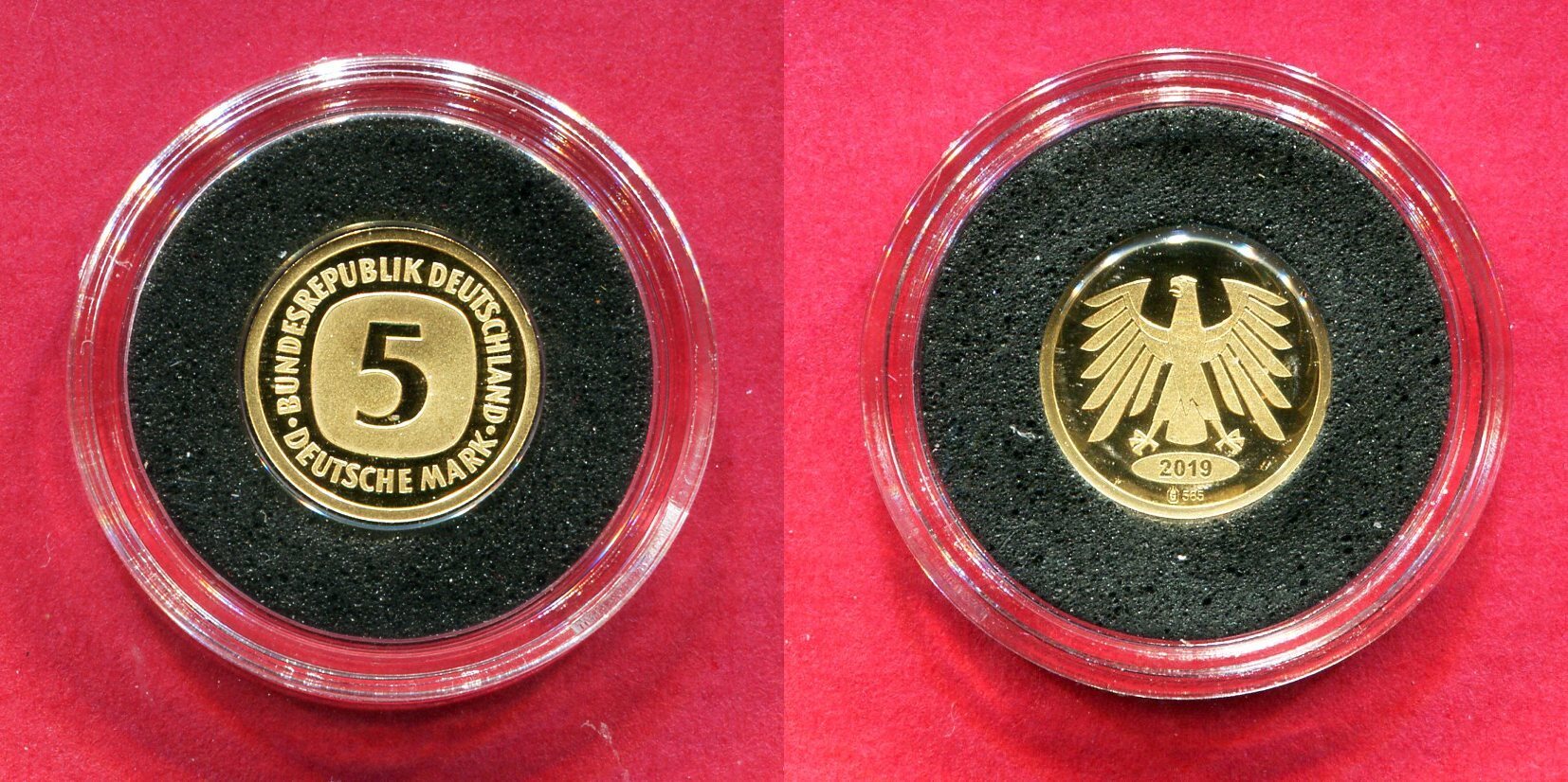 Deutschland Goldmedaille 2019 Neuprägung Die letzte 5 DM-Münze proof in ...