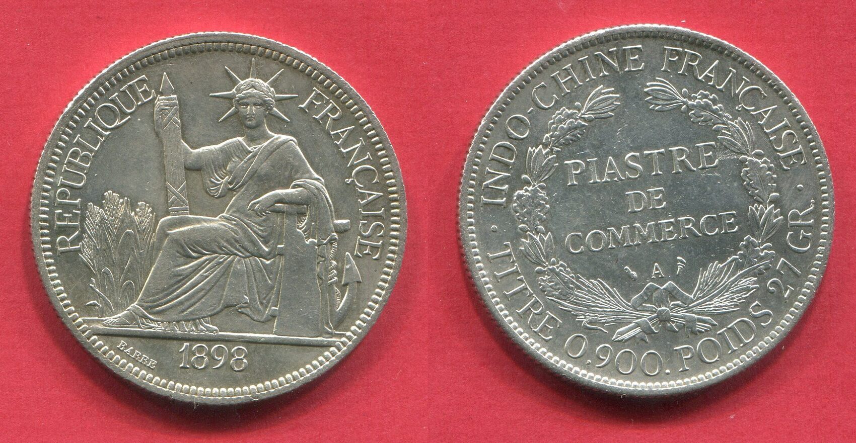 Französisch Indochina Piaster 1898 Piastre de Commerce Numista shows 4 ...