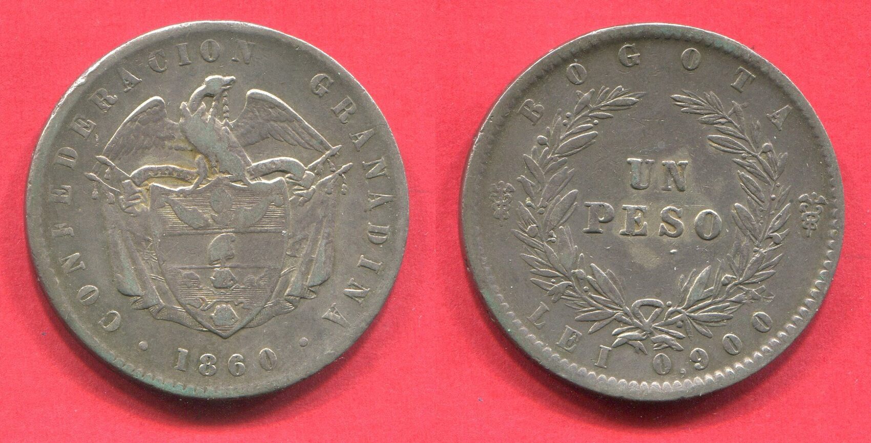Kolunbien Colombia Granada Konföderation 1 Peso 1860 Granadine ...