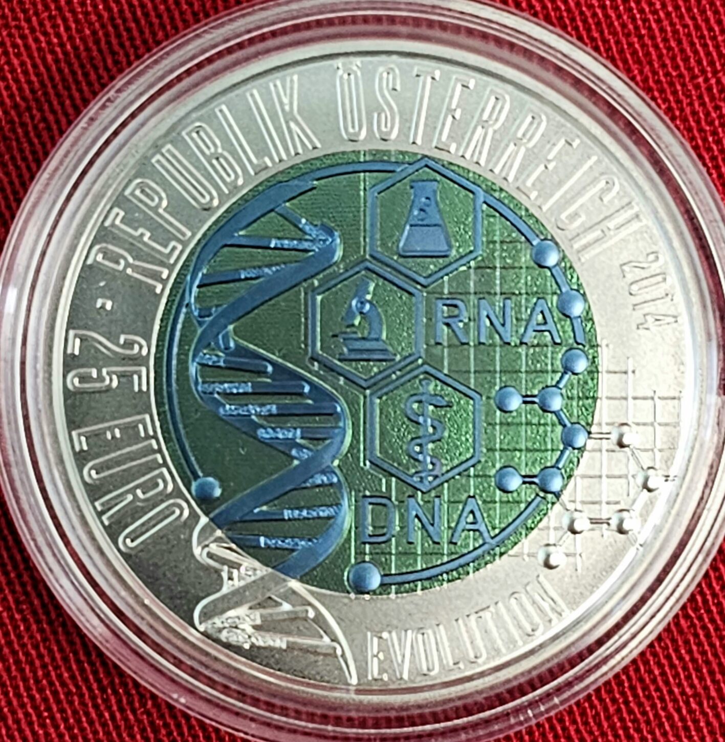 Österreich Austria 25 Euro Bimetall Niob 2014 Evolution Farbmünze - vom ...