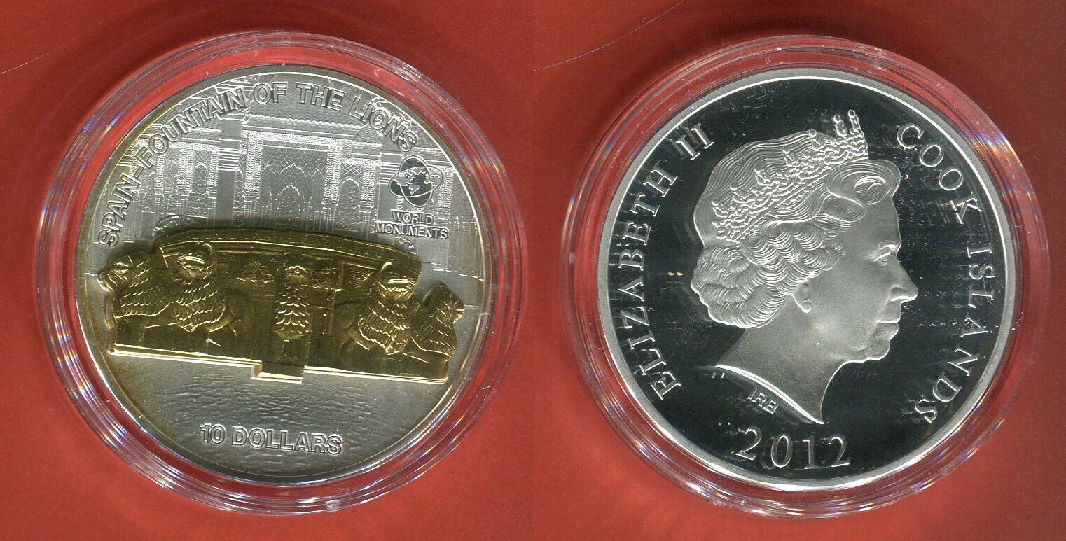 Cook-Inseln, Cook Islands 10 Dollars Skulpturmünze teilvergoldet 2012 ...