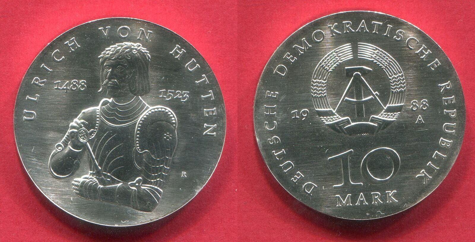 Deutsche Demokratische Republik DDR 10 Mark Silber 1988 Ulrich von ...