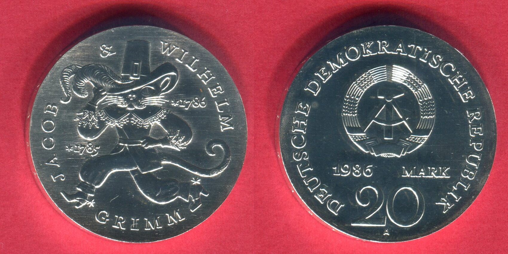 Eastern Germany DDR GDR 20 Mark Silber 1986 A Gebrüder Grimm ...