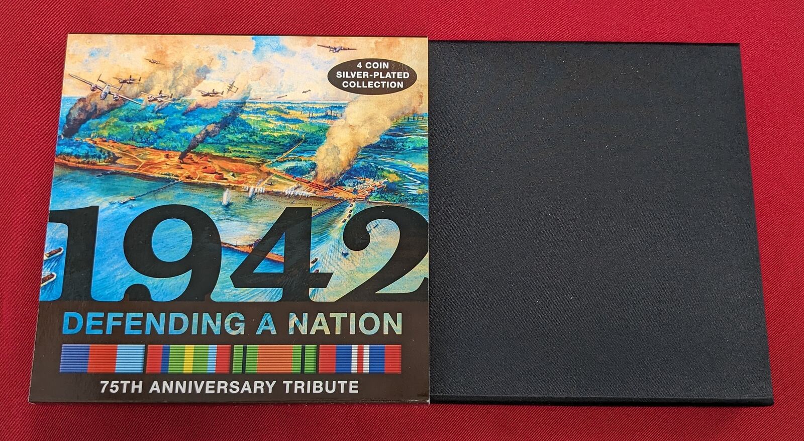 Niue 4 x 1 Dollar Kupfer Münzen versilbert 2017 1942 Defending a Nation ...