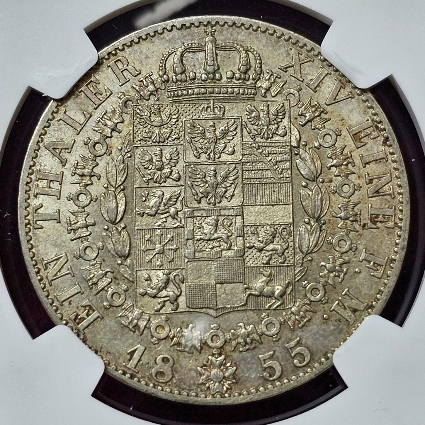 Brandenburg Preußen Königreich Taler 1855 A Friedrich Wilhelm IV. Wappen NGC AU 58 | MA-Shops