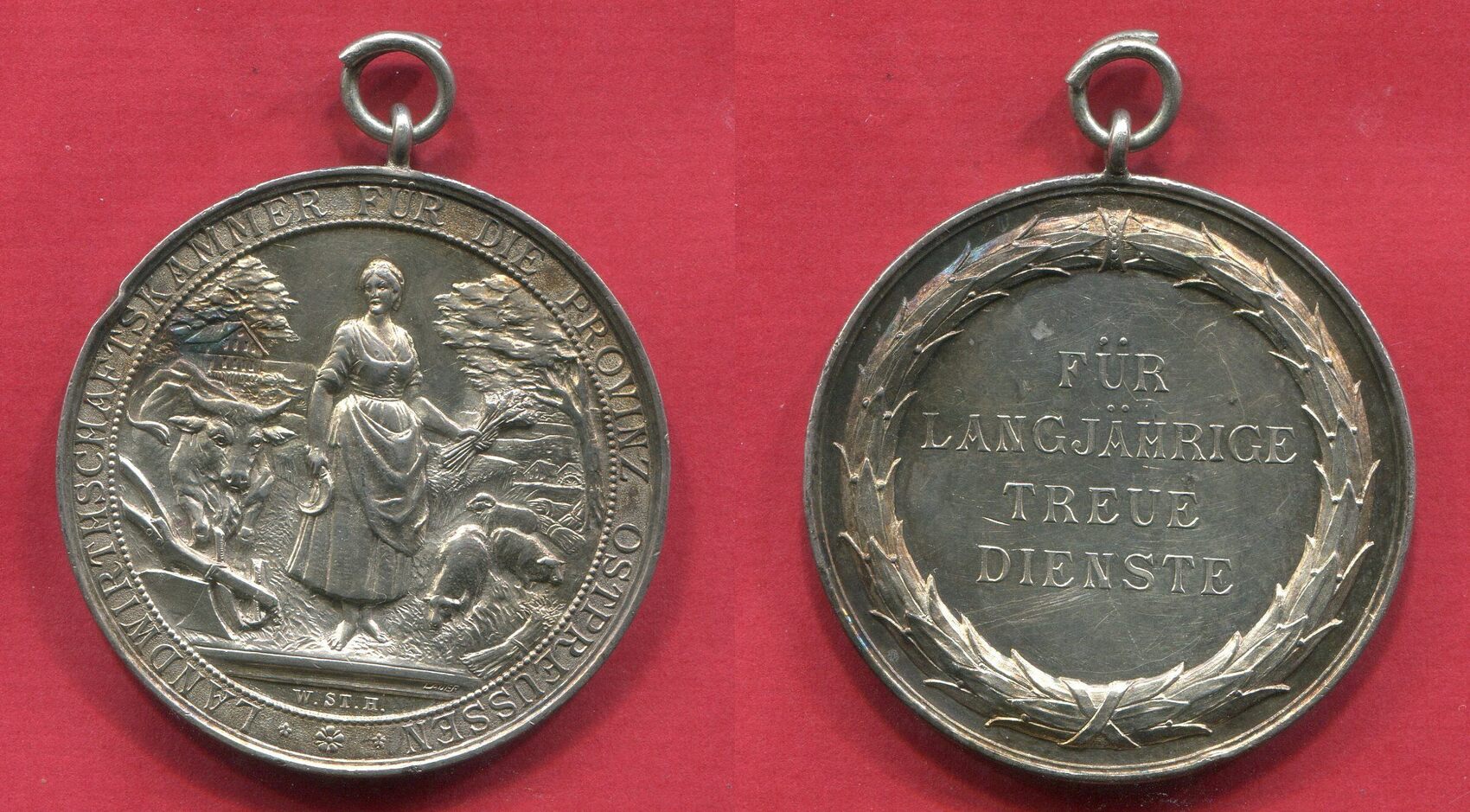 Preußen Ostpreußen Silbermedaille Treue Dienste o.J ...