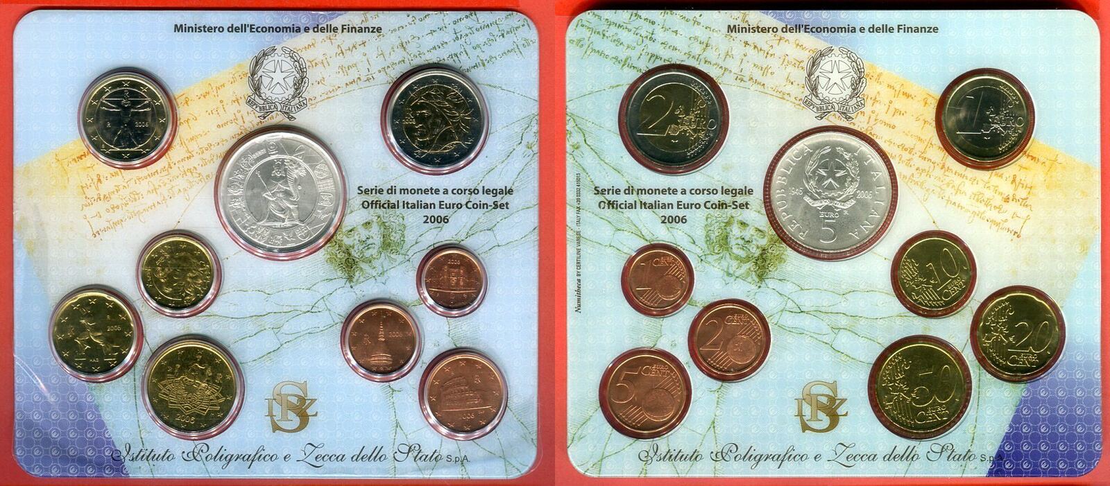 Italien, Italy 8,88 Euro Italien Euro KMS 2006 + 5 Euro ...