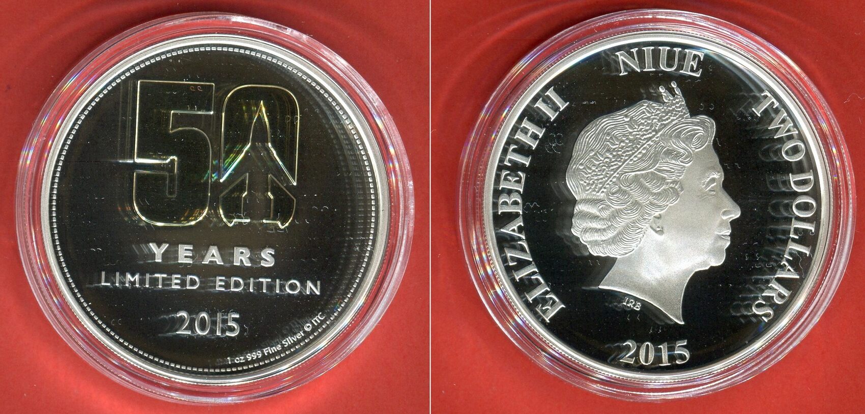 Niue Islands 2 Dollar Silbermünze 2015 Thunderbirds - 50 Years - 1 OZ ...