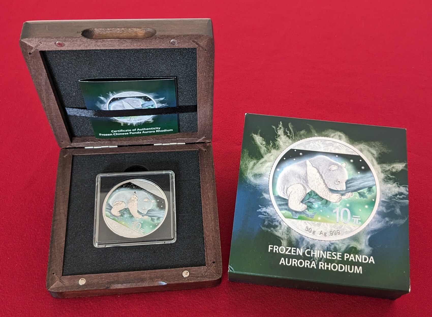 China 10 Yuan Silbermünze 2016 Frozen Chinese Panda - Aurora Rhodium ...