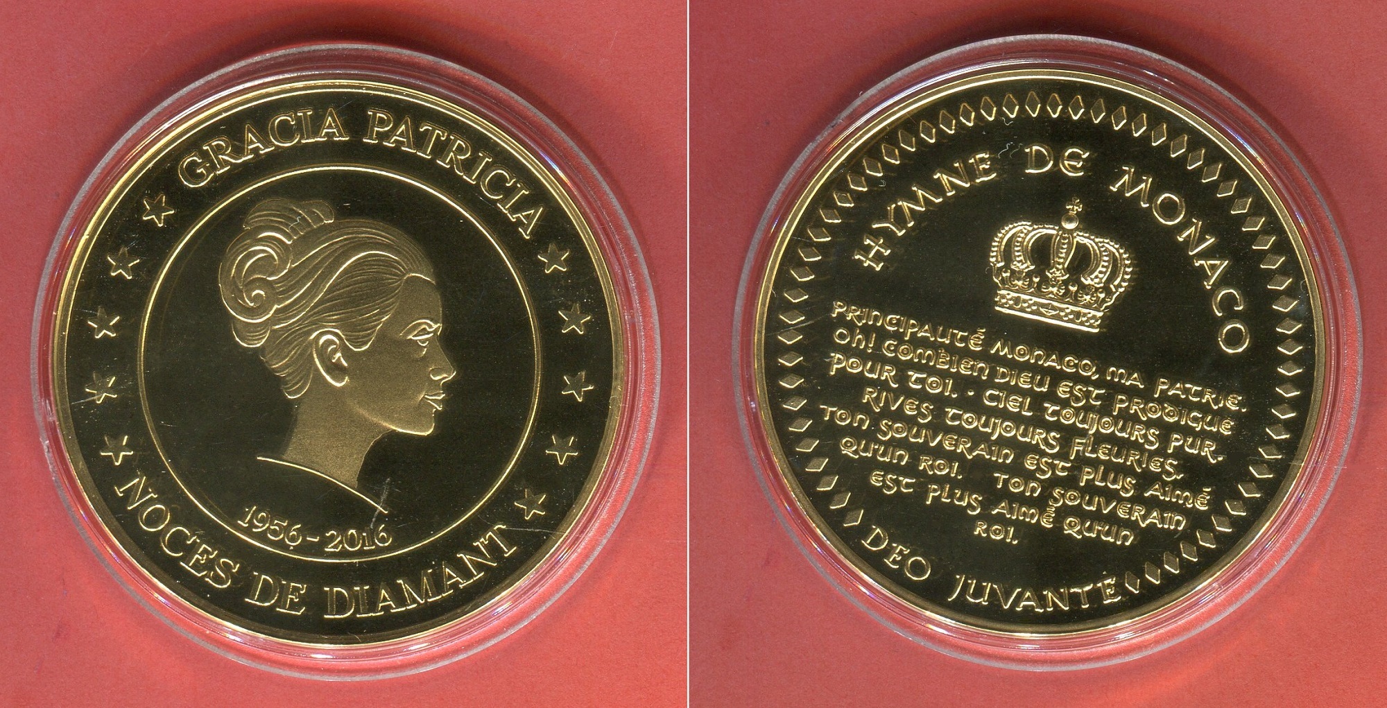 Monaco Goldmedaille - 1 Unze Gold 333 2016 60. Hochzeitstag Gracia ...