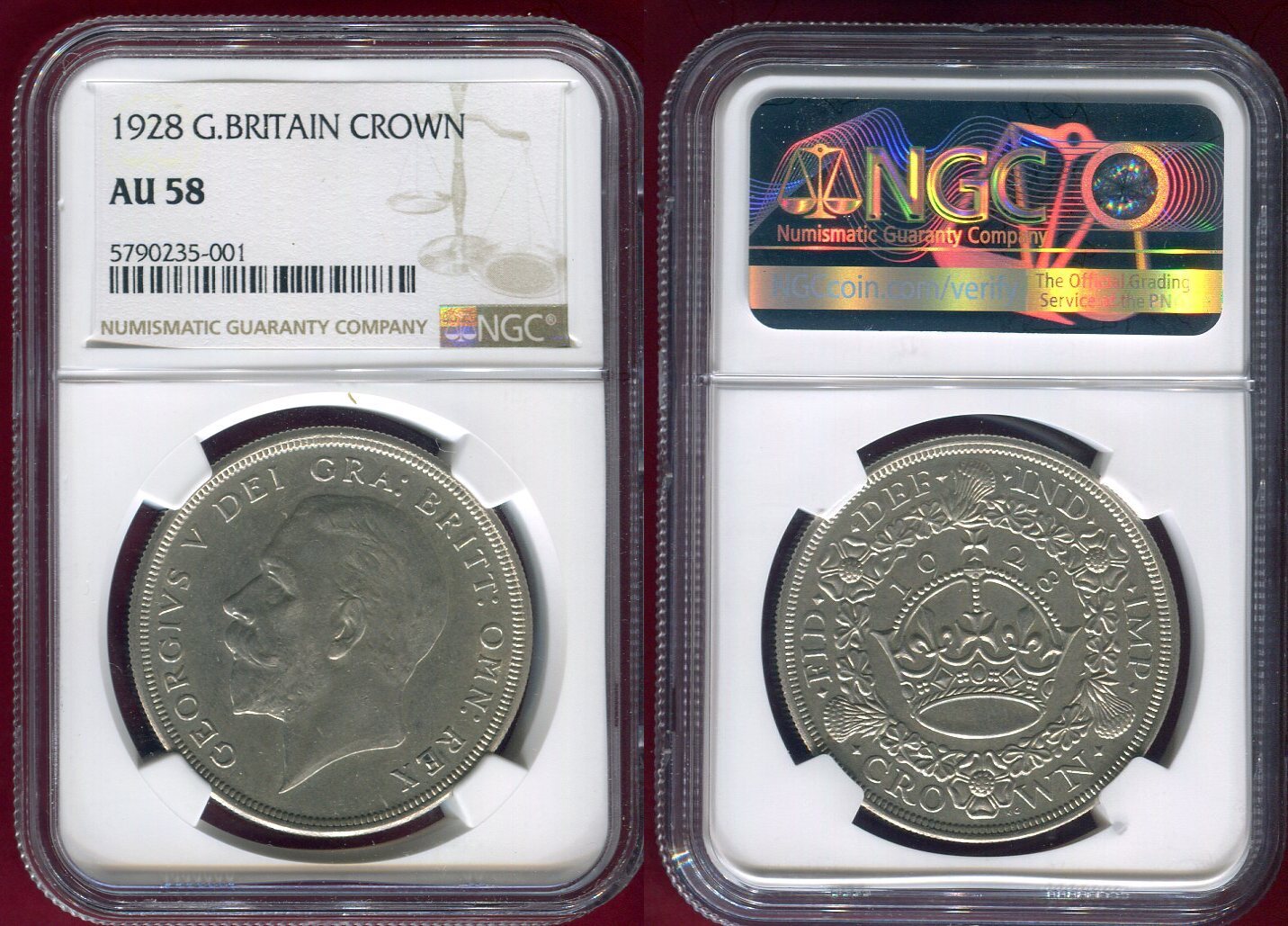 Großbritannien /Great Britain 1 Crown 1928 George V. - Wreath Crown ...